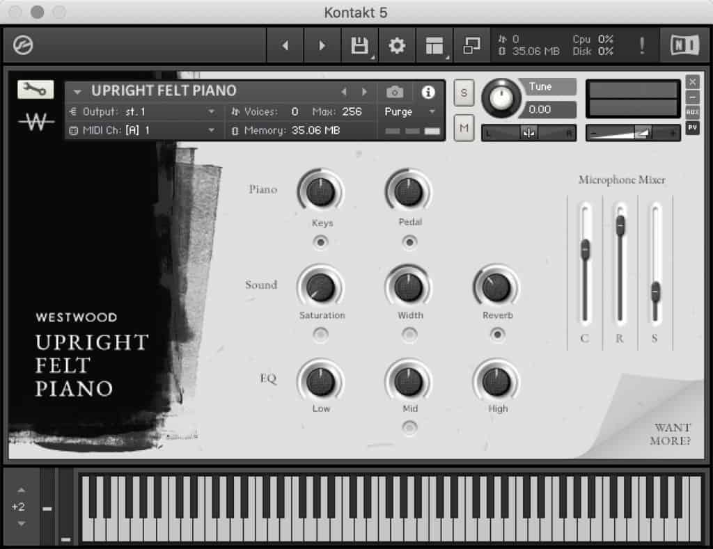 Westwood's UPRIGHT FELT PIANO v4.0 Update - StrongMocha