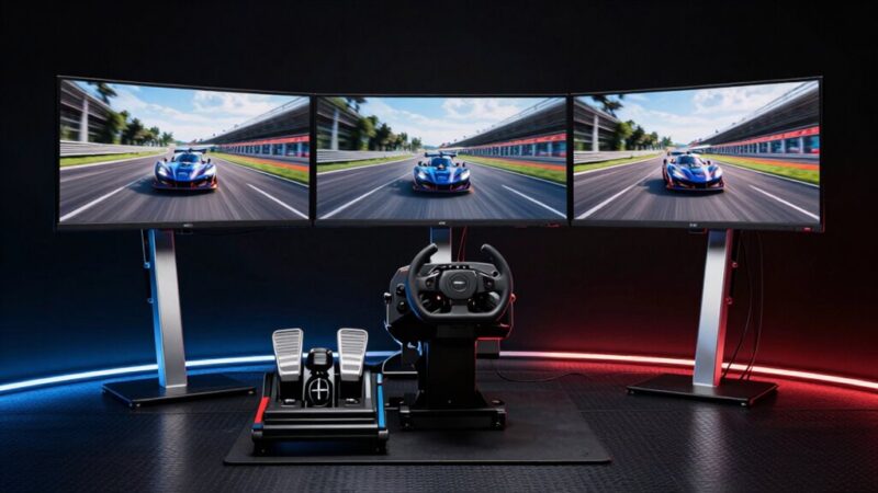 14 Best Triple Monitor Stands for Sim Racing in 2026 - StrongMocha